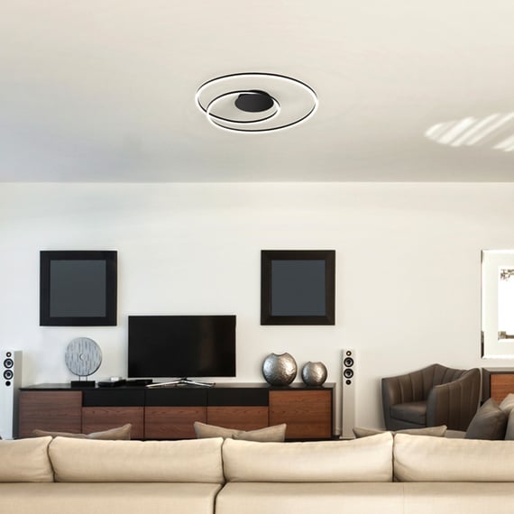 FISCHER & HONSEL Holy LED ceiling light with CCT black/matt white ...