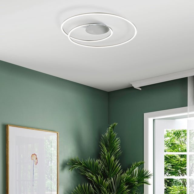 Fischer & Honsel Holy ceiling light, LED dimmable, matt nickel/matt ...