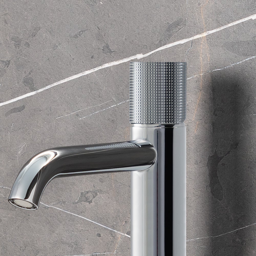 Fortis Brera Grip Extra Large basin fitting with tall pillar chrome ...