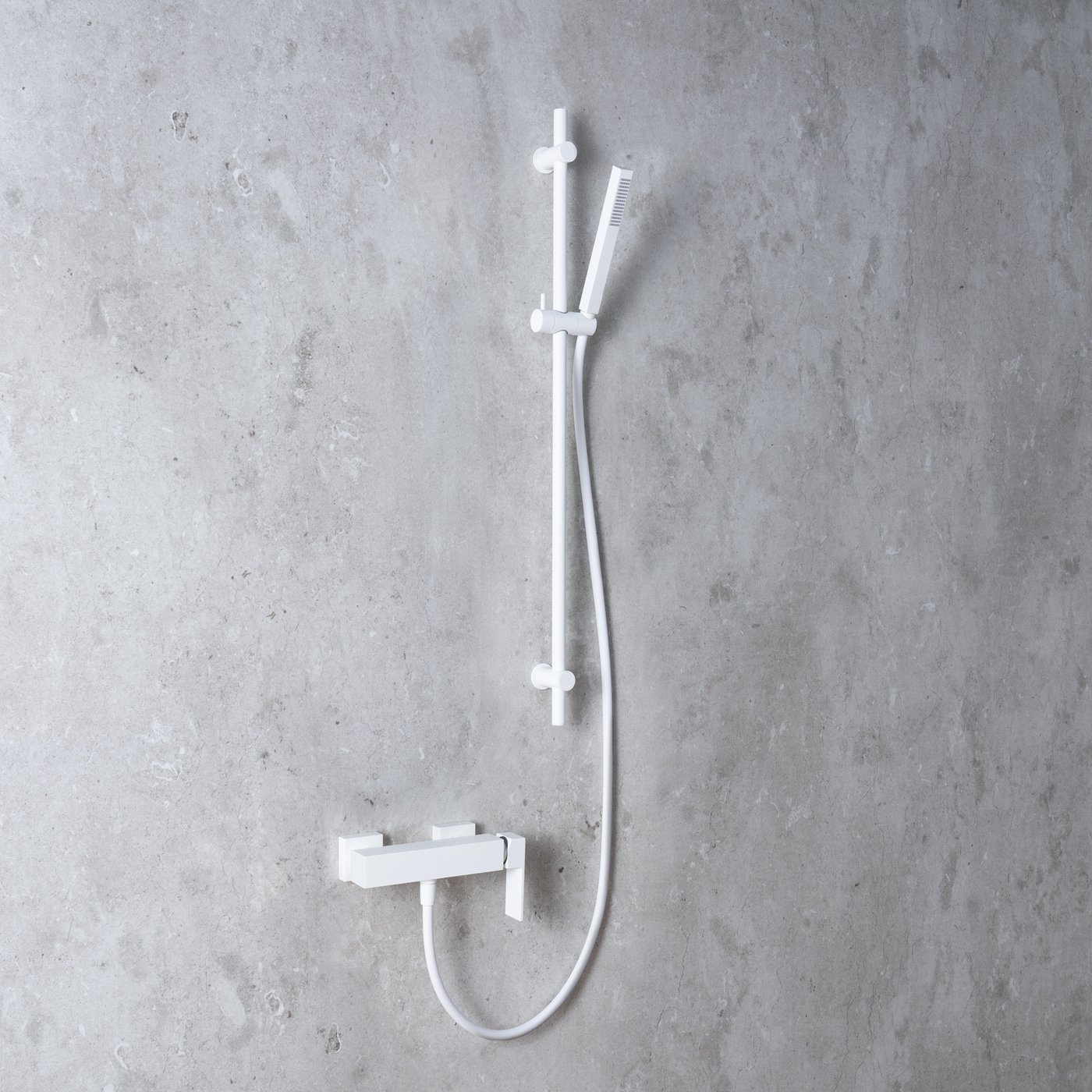 Fortis Scala exposed, single-lever shower mixer matt white - 8451100MW ...