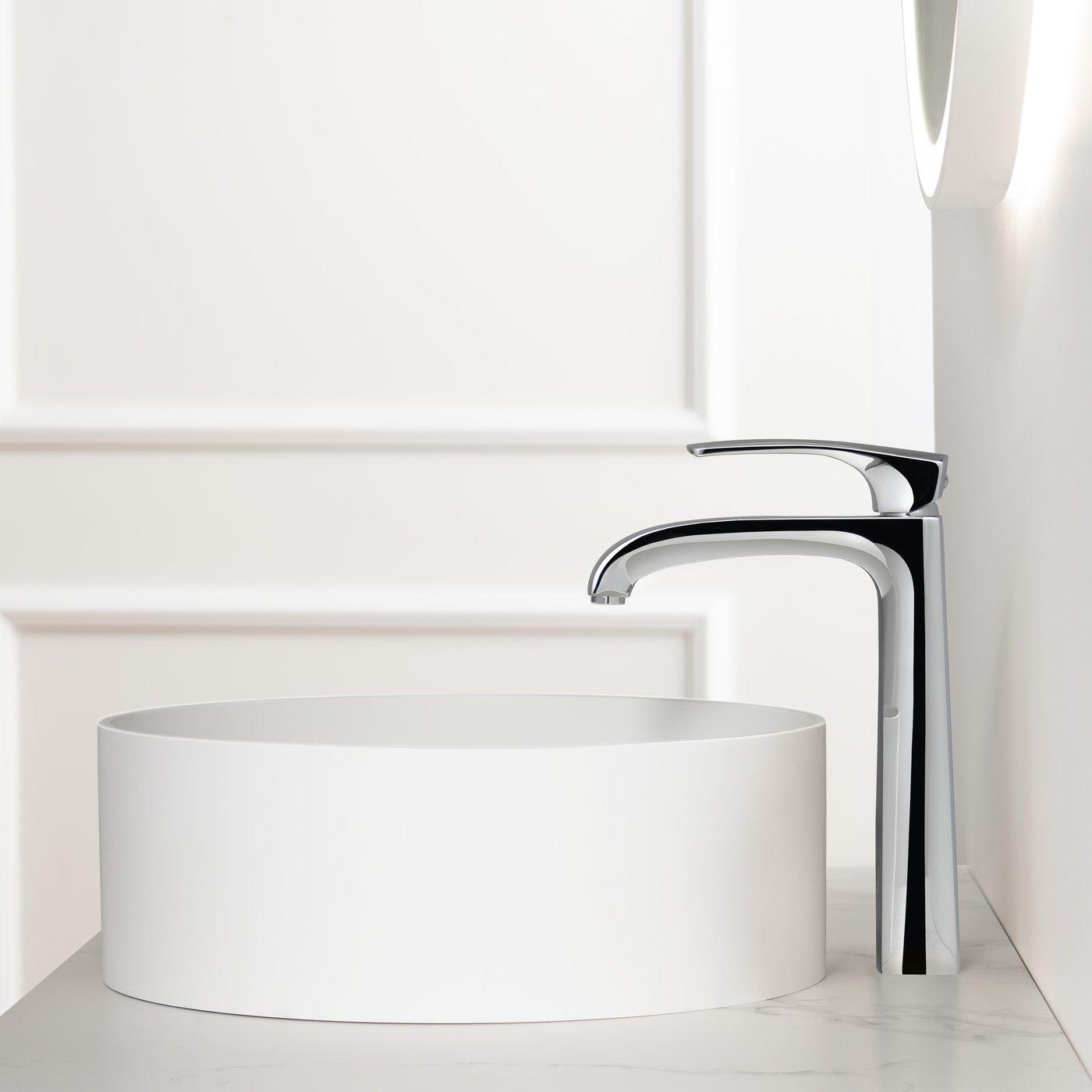 Fortis Fiera Extra Large basin fitting with tall pillar chrome ...
