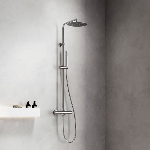 Fortis Spa flat 250 XL shower system with thermostat, metal, slimline ...