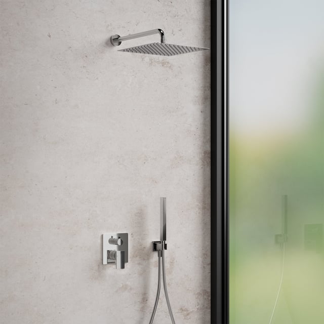 Fortis Toya square shower system with single-lever mixer incl ...