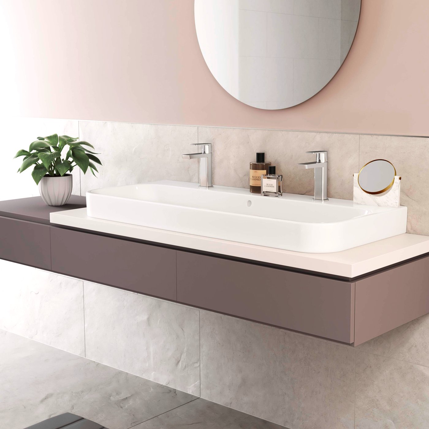 Hansa Stela basin fitting with pop-up waste set, chrome - 57182273 | REUTER