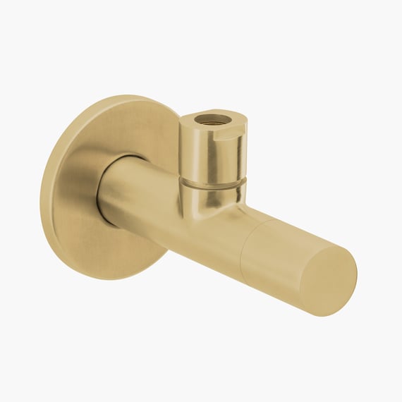 Herzbach Design iX PVD angle valve, 1/2" x 3/8" with compression joint ...