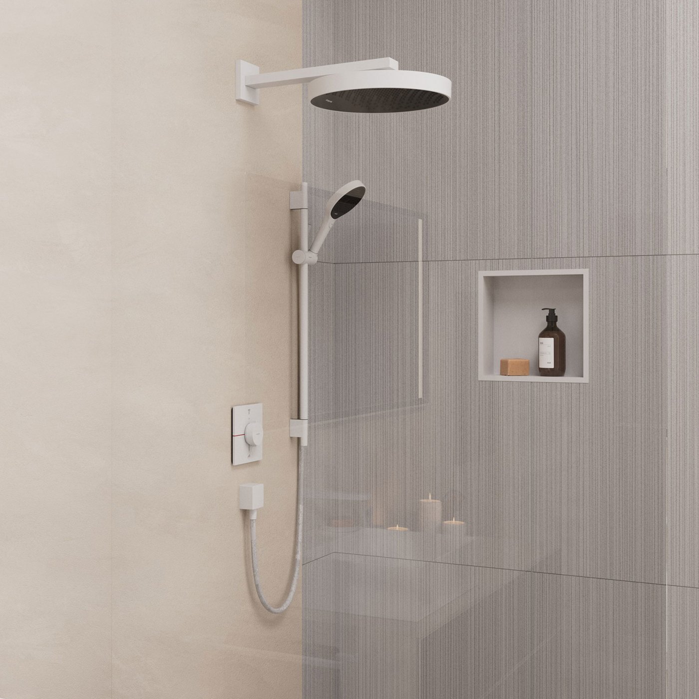 hansgrohe Rainfinity hand shower set with shower rail, 3 spray modes ...