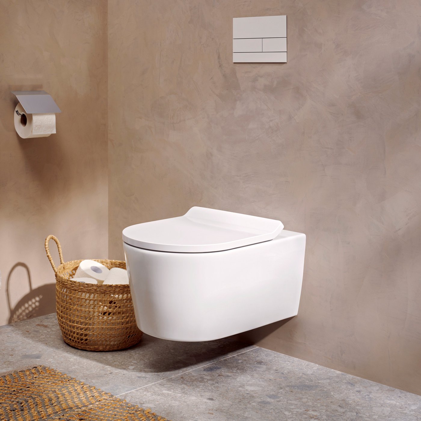 hansgrohe EluPura S Wand-WC mit AquaHelix Flush mit WC-Sitz, mit ...