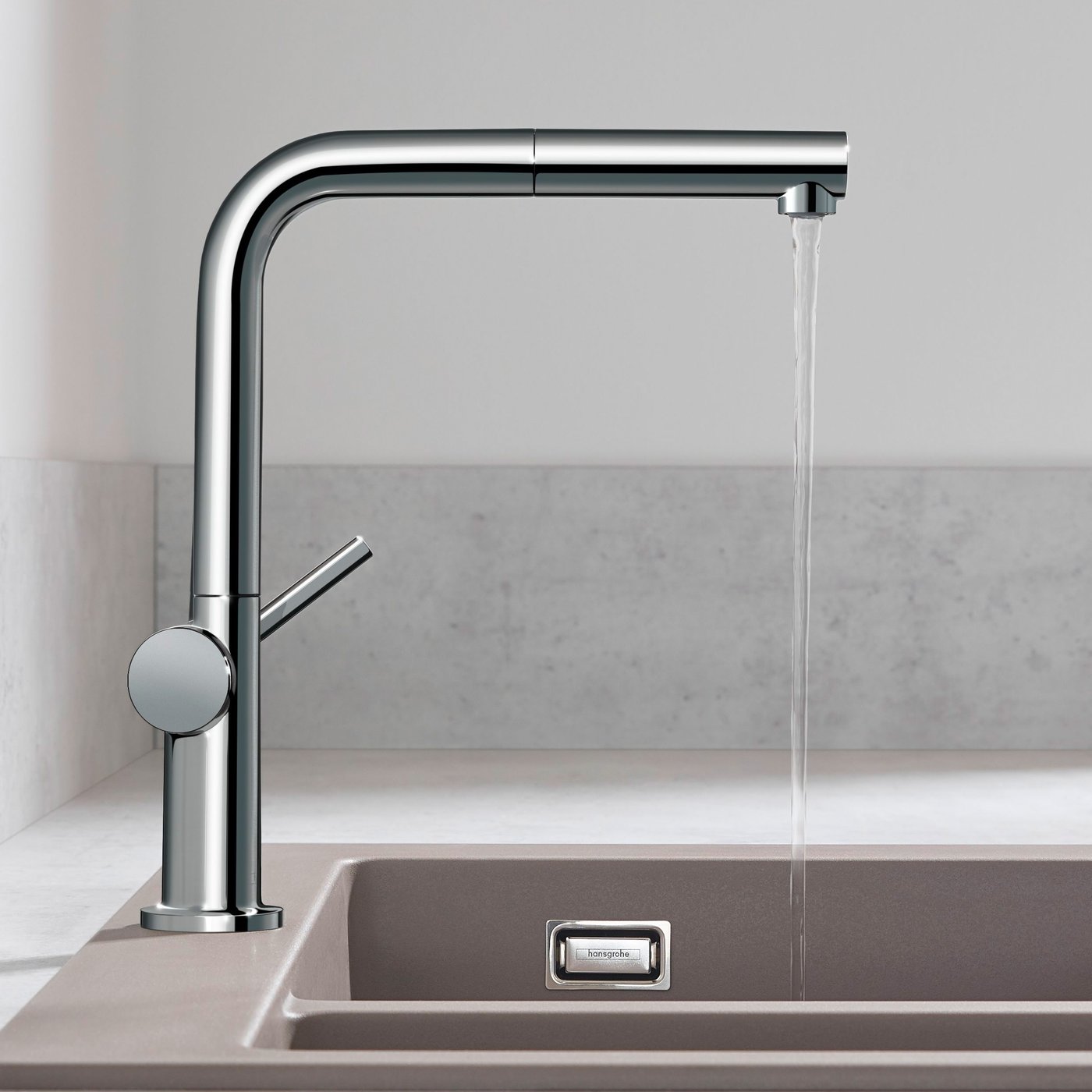 hansgrohe Talis M54 kitchen fitting, pull-out spout, swivelling chrome ...