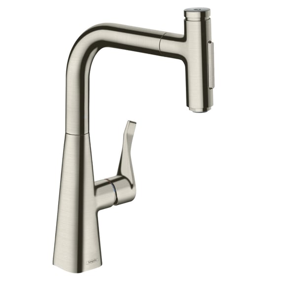 hansgrohe Metris Select M71 kitchen fitting, pull-out spout, swivelling ...