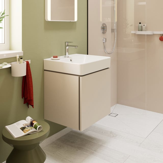 hansgrohe Xilesa E vanity unit, 1 pull-out compartment matt sand beige ...