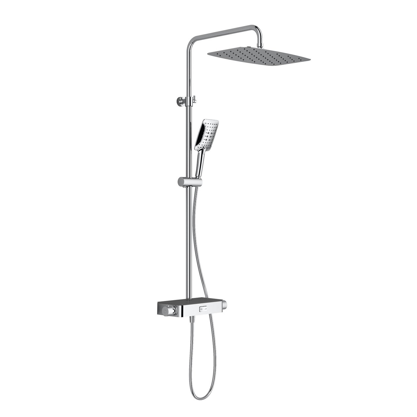 HSK AquaSwitch Softcube exposed shower system with thermostat chrome ...
