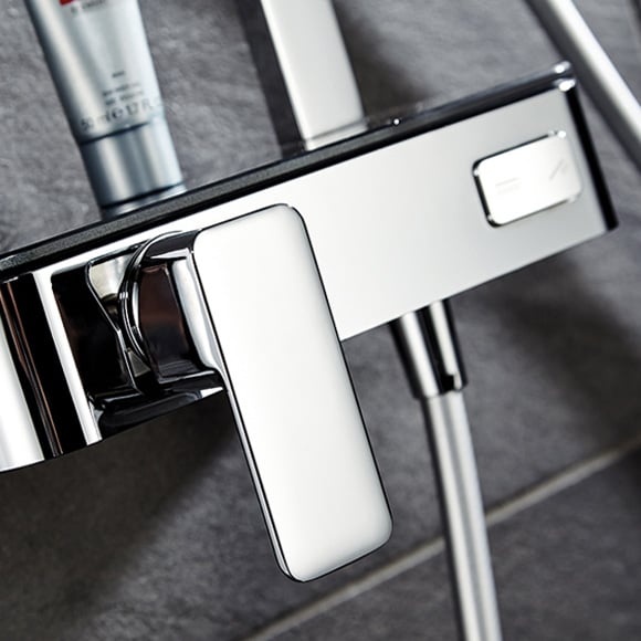 HSK AquaSwitch RS 500 exposed shower system, single-lever mixer chrome ...