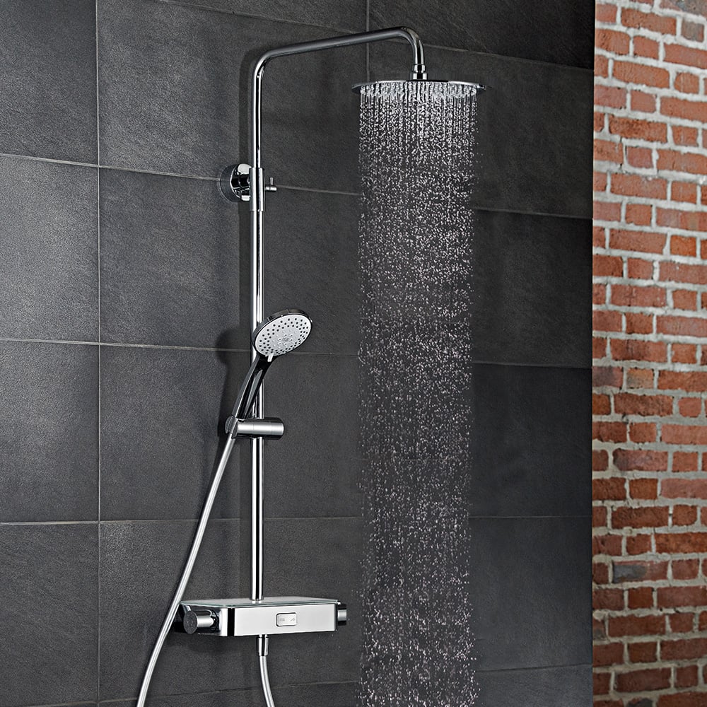 HSK AquaSwitch RS 200 exposed shower system with thermostat chrome ...