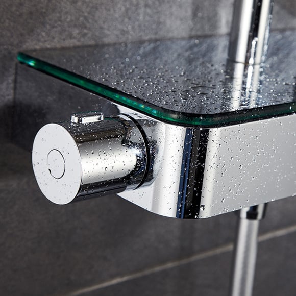 HSK AquaSwitch RS 200 exposed shower system with thermostat chrome ...