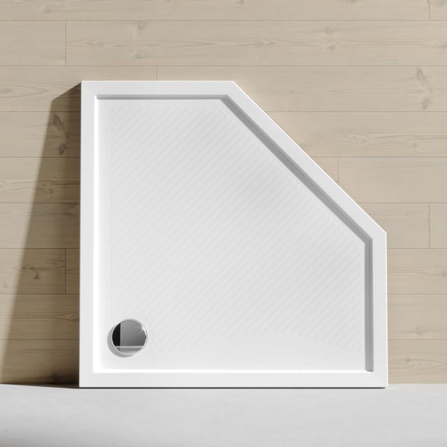 HÜPPE Purano pentagonal shower tray with Gelcoat, with Anti-Slip-Base ...