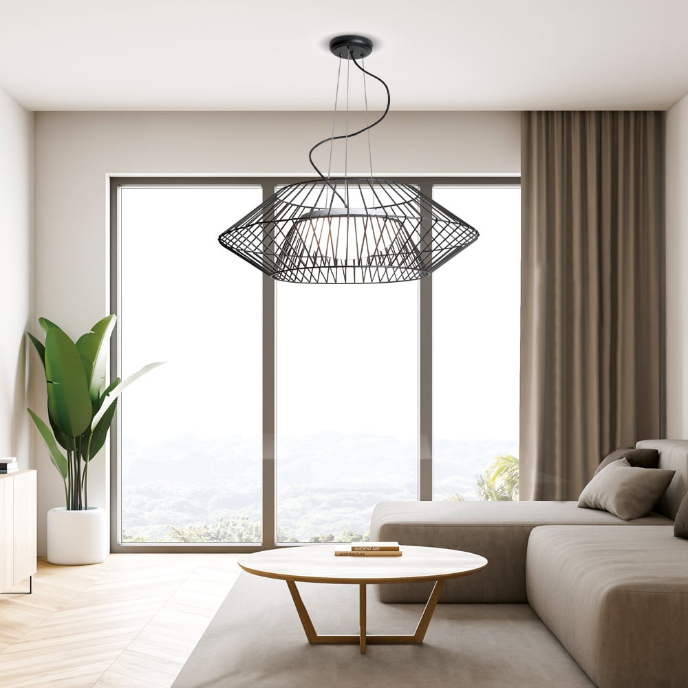 Zambelis 1545 pendant light, E27 matt black - 1545 | REUTER