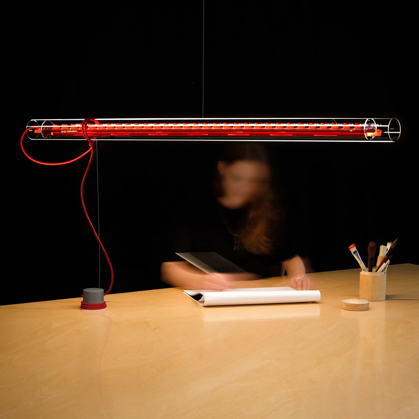 Ingo Maurer Tubular Balance pendant light, LED dimmable, red - 1085000 ...