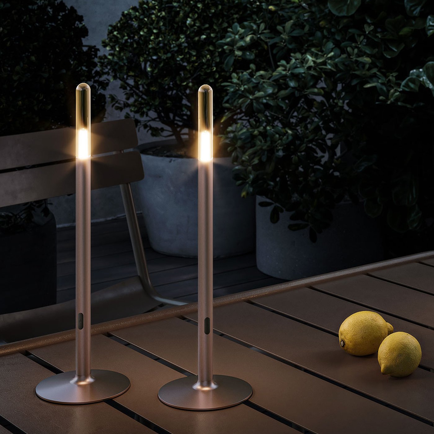 IP44.de Glim rechargeable table lamp, LED dimmable, transparent - 93910 ...