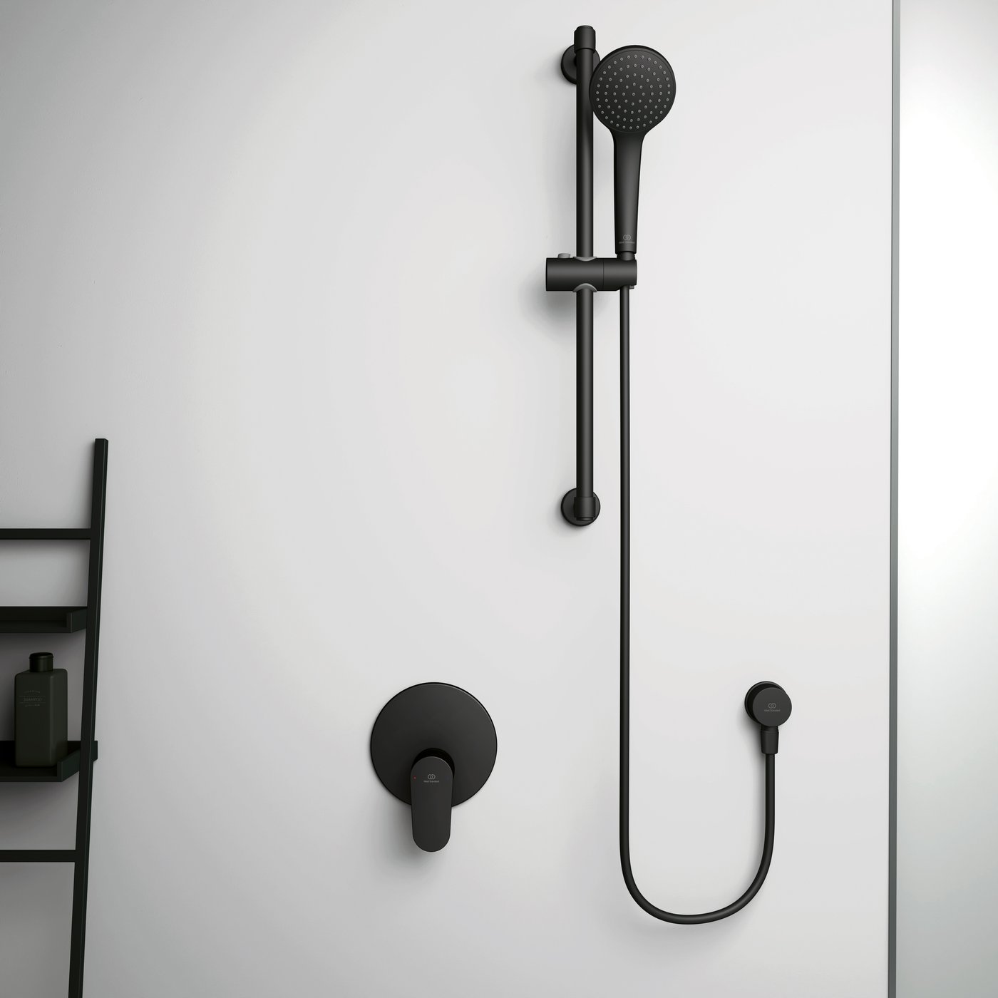 Ideal Standard Idealrain Set de douche avec barre, 1 jet soie noir ...