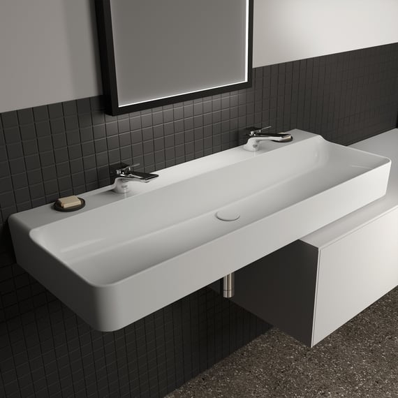 Ideal Standard Conca Vasque double avec Ideal Plus, blanc - T3808MA ...