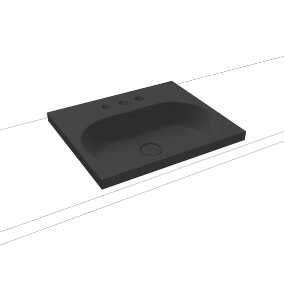 KALDEWEI CENTRO drop-in basin with easy-clean finish, matt black ...