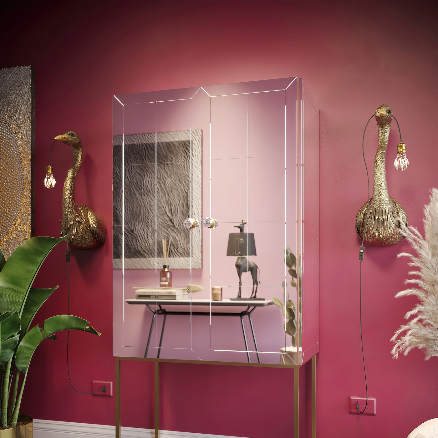KARE Design Animal Heron wall light, E27 gold - 52299 | REUTER