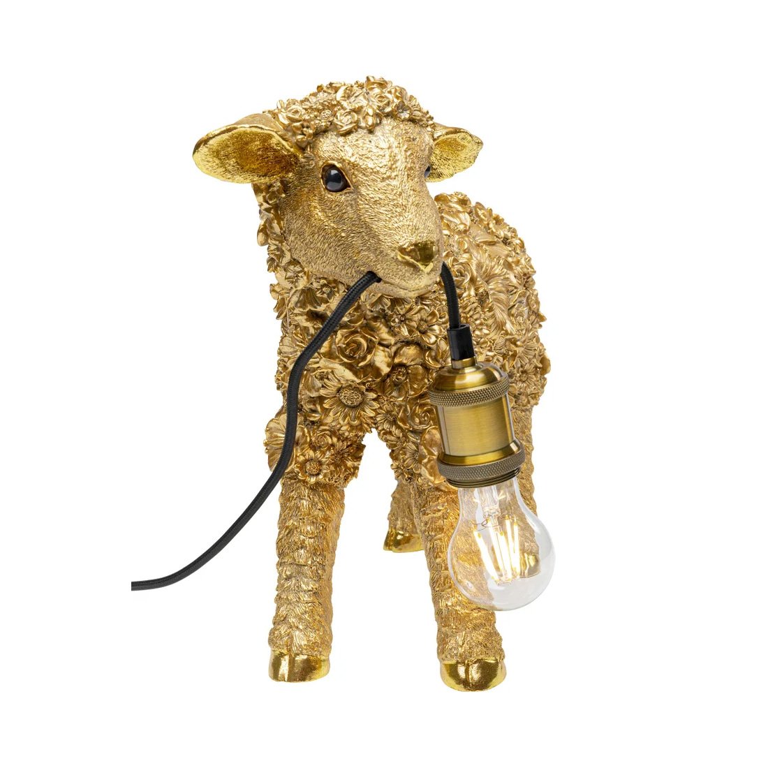 KARE Design Animal Flower Sheep Tischleuchte, E27 gold - 53707 | REUTER