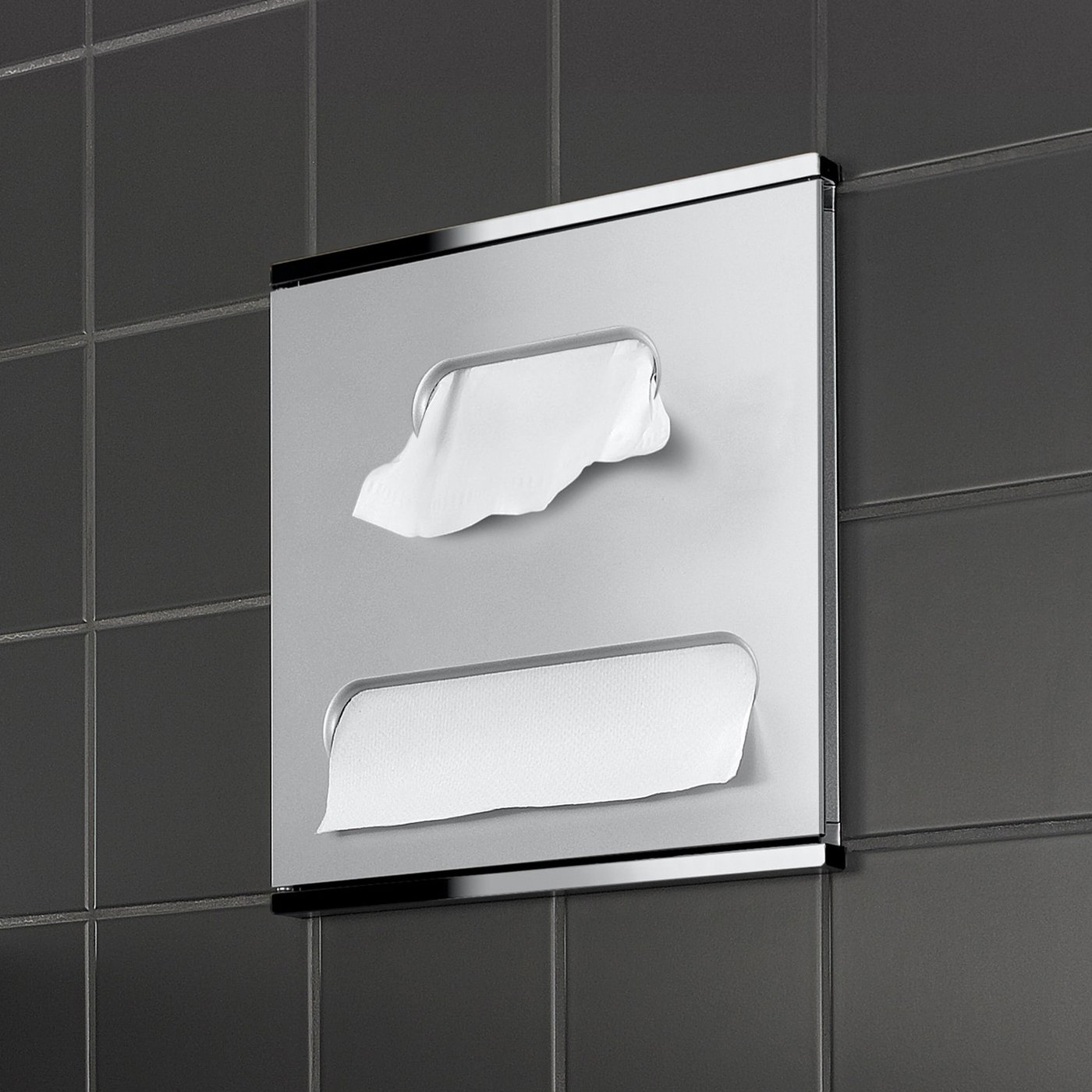 Keuco Plan Integral washbasin module with toilet roll holder, aluminium ...