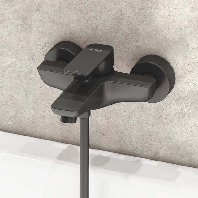Kludi PURE&STYLE exposed bath fitting, single-lever mixer matt black ...