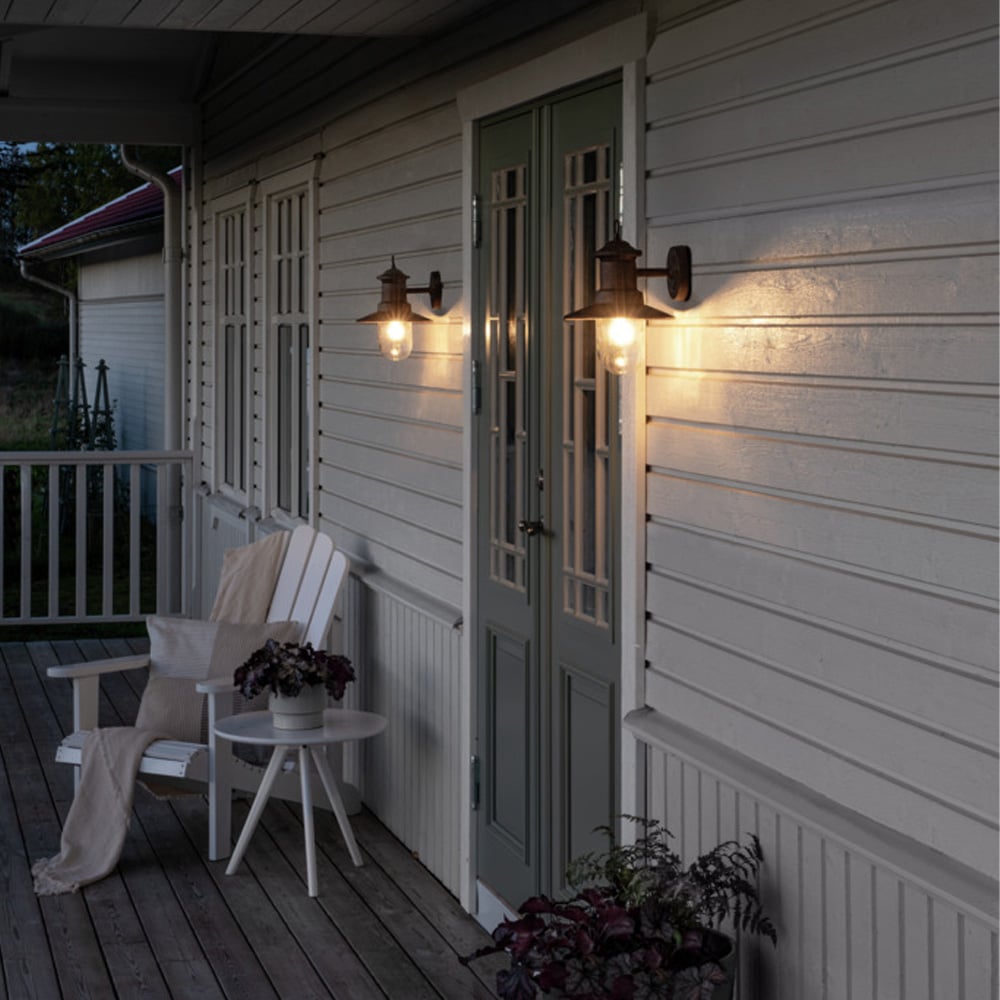 Konstsmide Napoli wall light, E27 dimmable, rust - 7346-970 | REUTER
