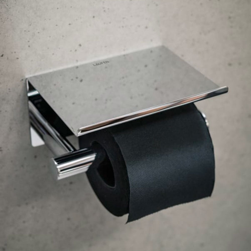 LAUFEN NIARA toilet roll holder with shelf, chrome - H3840620040031 ...