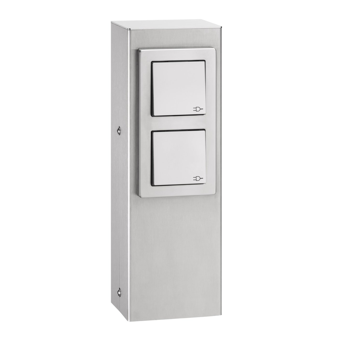 LCD 020 column sockets, 2 sockets brushed stainless steel - 020 | REUTER