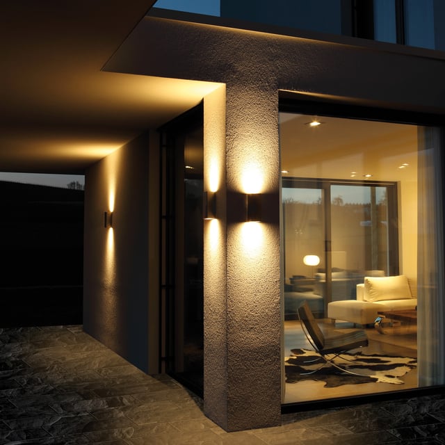 LCD 025 wall light, GU10 dimmable, brushed stainless steel - 025 | REUTER
