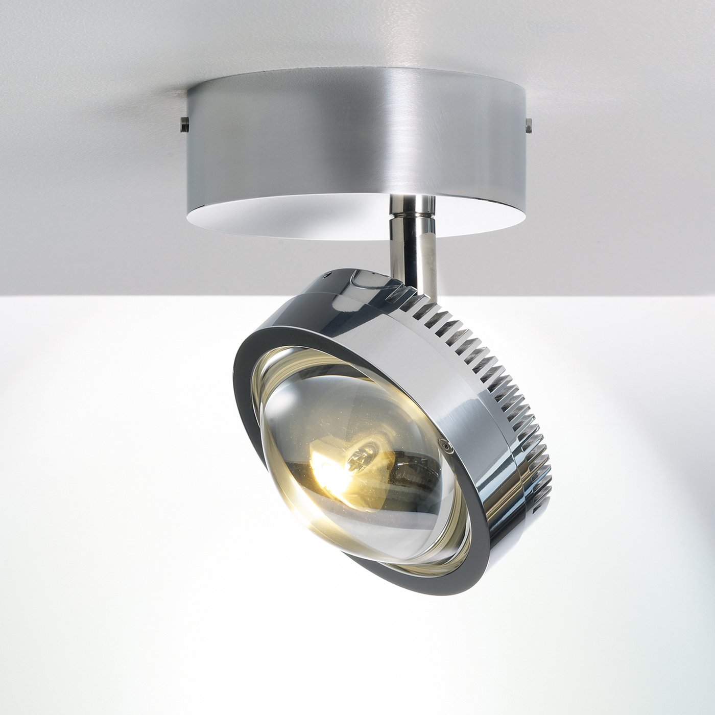 Licht im Raum Ocular Spot spotlight, LED dimmable, polished stainless ...