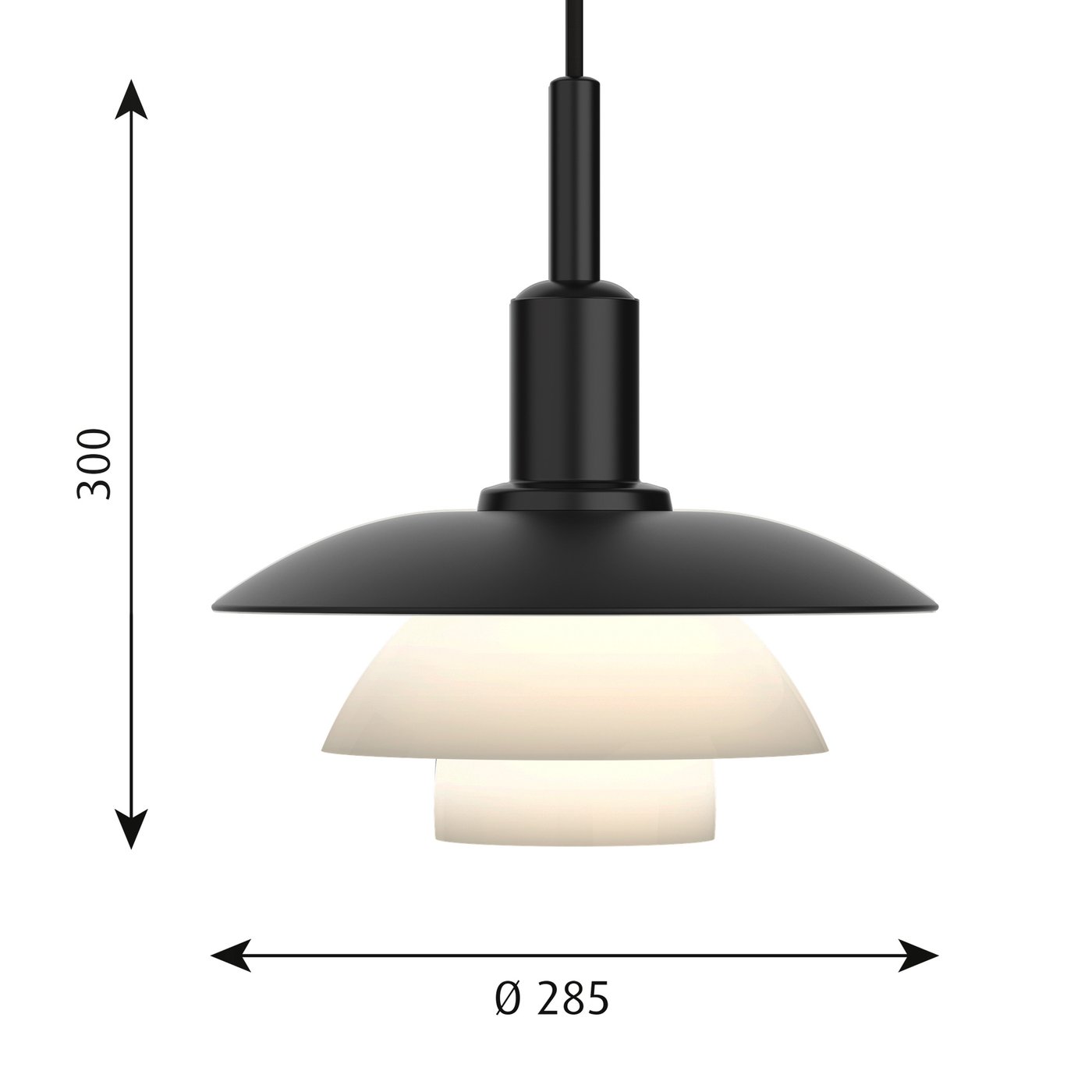 louis poulsen PH 3/3 Suspension, E27 opaline - 5741109278 | REUTER