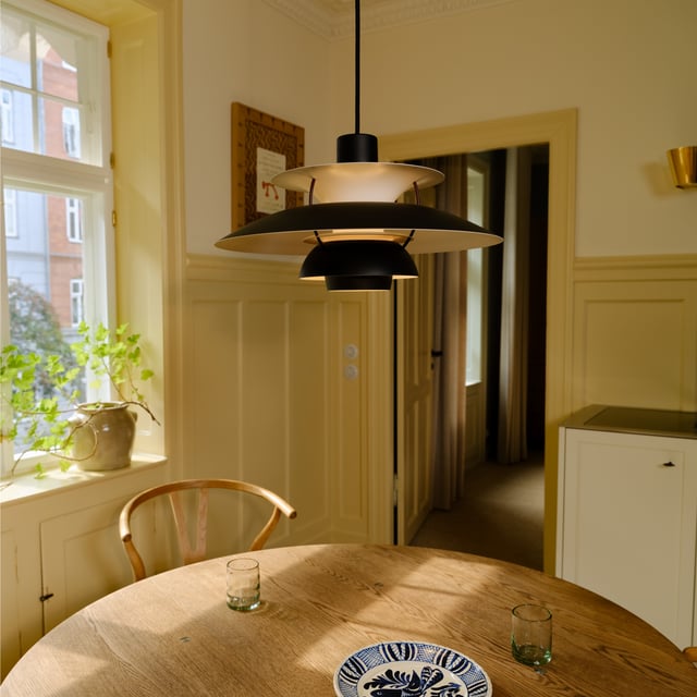 louis poulsen PH 5 Pendelleuchte dimmbar, schwarz/burgund - 5741115961 ...