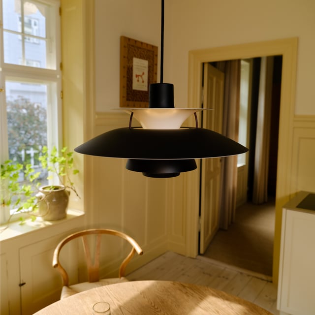 louis poulsen PH 5 Pendelleuchte dimmbar, schwarz/burgund - 5741115961 ...