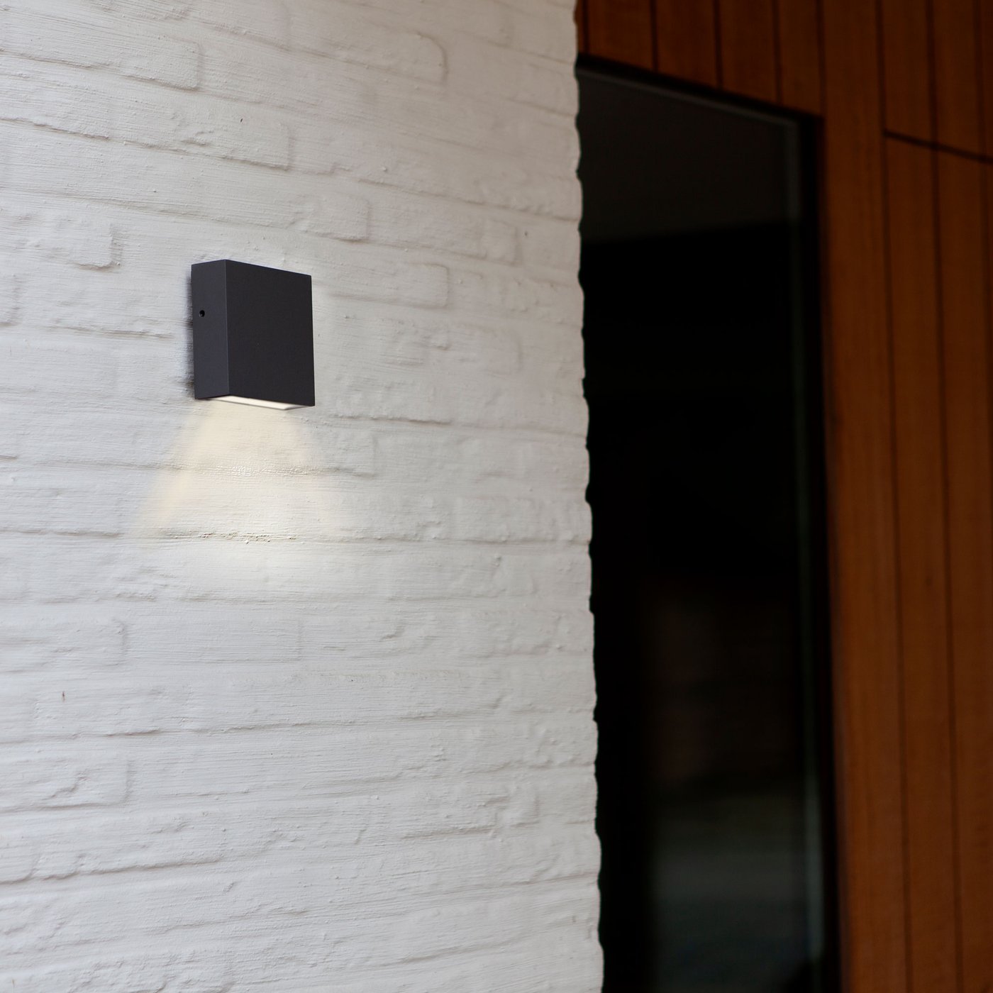 Lutec Gemini XF wall light, LED, rectangular, downlight grey/clear ...