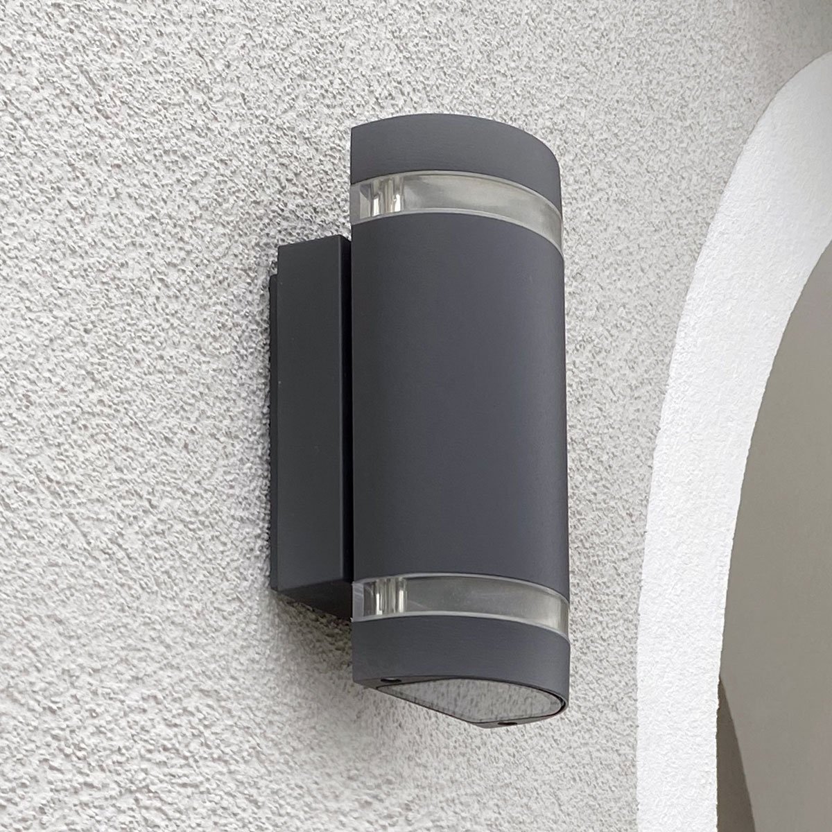 Lutec Focus wall light, GU10 dimmable, anthracite/clear - 5604011118 ...