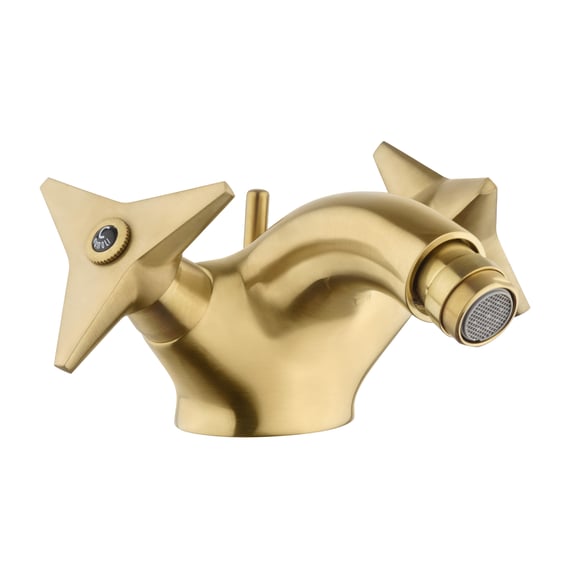 Mamoli GIO Ponti two-handle bidet mixer brushed brass - 55140000005G ...