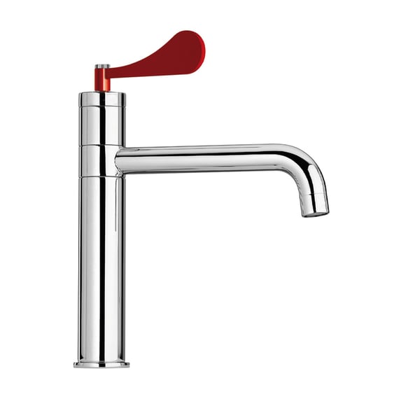 Mamoli Paola kitchen mixer tap, swivelling chrome/red - 794500000C01 ...
