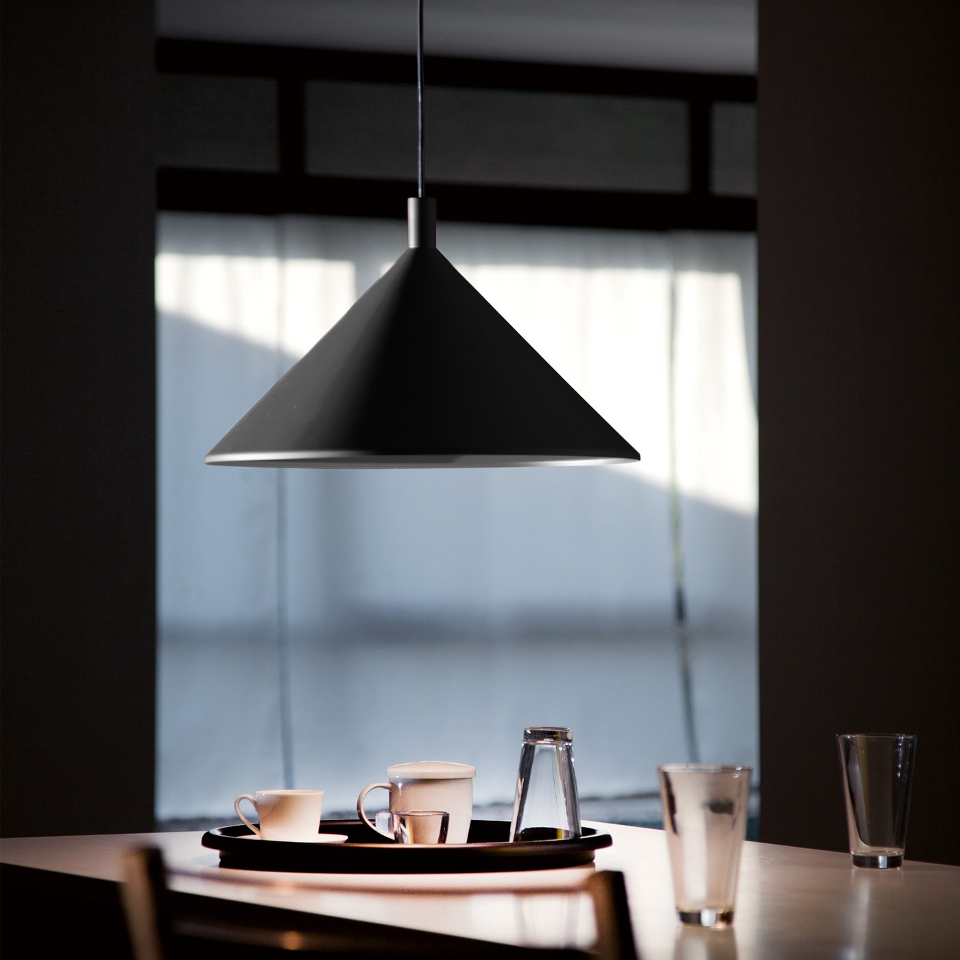martinelli luce Cono Pendelleuchte, E27 dimmbar, schwarz/weiß - 1861/J ...