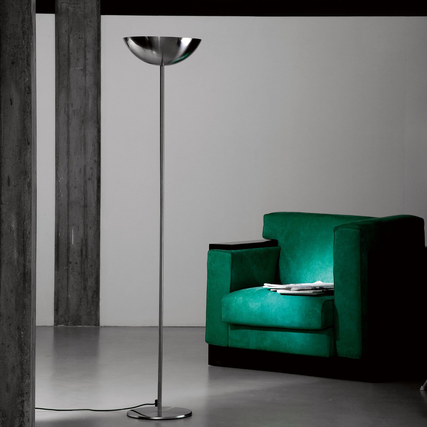 martinelli luce V.D.L uplighter, LED dimmable, satin stainless steel ...