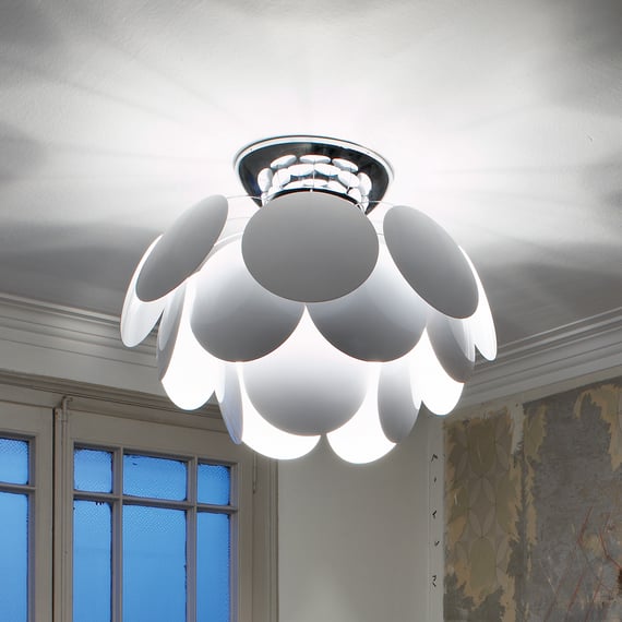 marset Discocó C68 ceiling light dimmable, chrome/white - A620-123 | REUTER