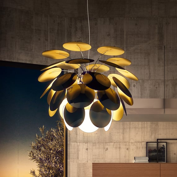 marset Discocó 68 pendant light dimmable, black/gold - A620-121 | REUTER