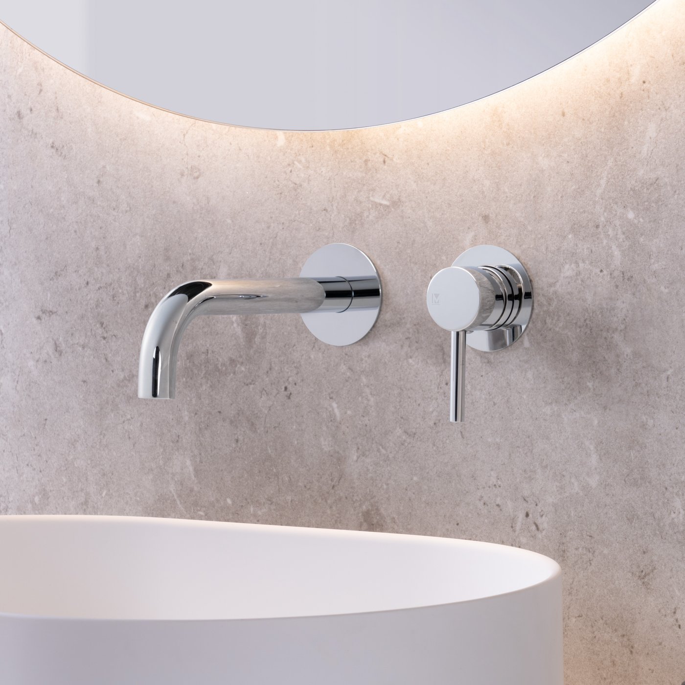 Mariner Logica wall-mounted basin mixer projection: 212 mm, includes ...