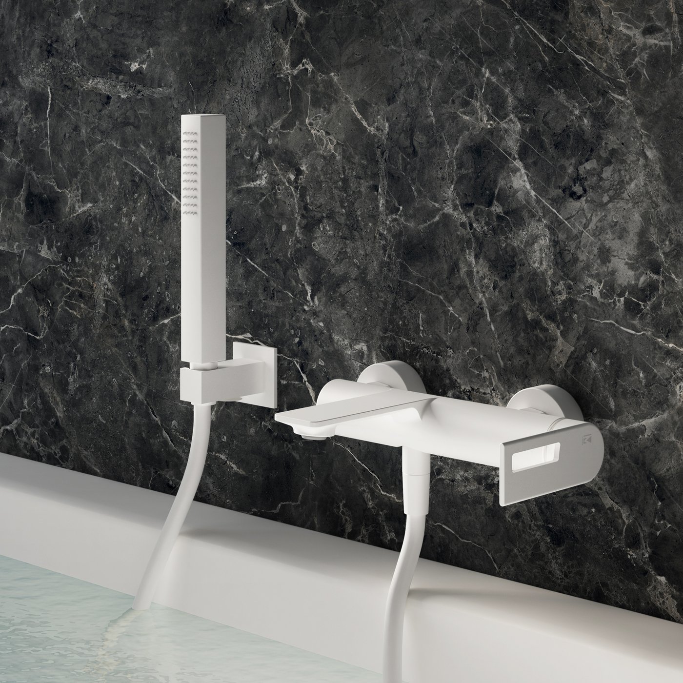 Mariner Metal, Slimline Shower Bracket, Square matt white - WLS0211-BO ...