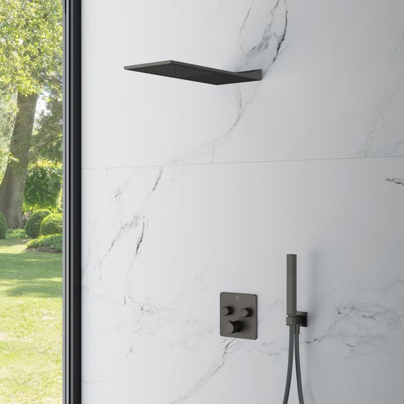 Mariner stainless steel rain panel with 1 function brushed anthracite ...