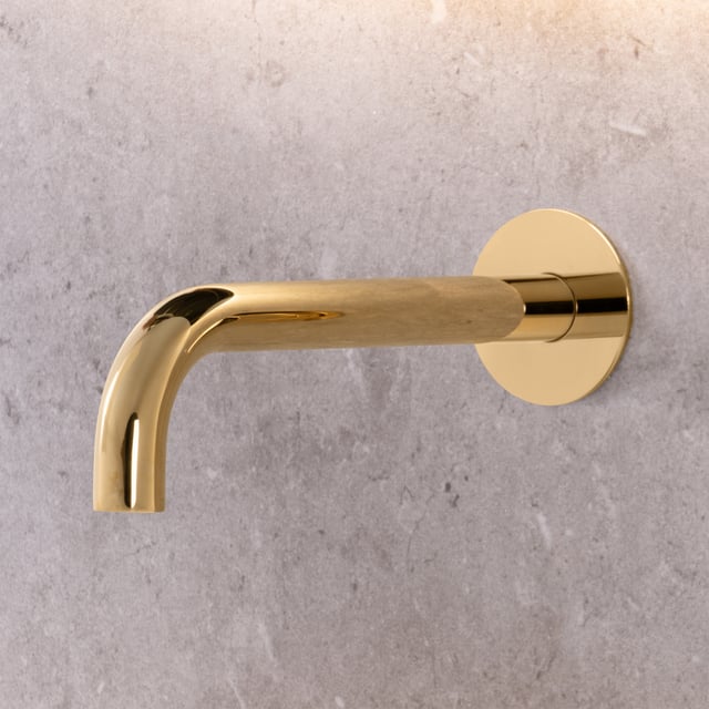 Mariner spout for wall-mounted basin fitting projection: 250 mm, gold ...