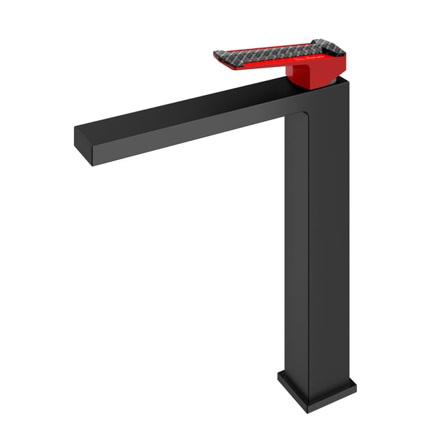 Lamborghini Hyper basin fitting with tall pillar matt black, handle ...